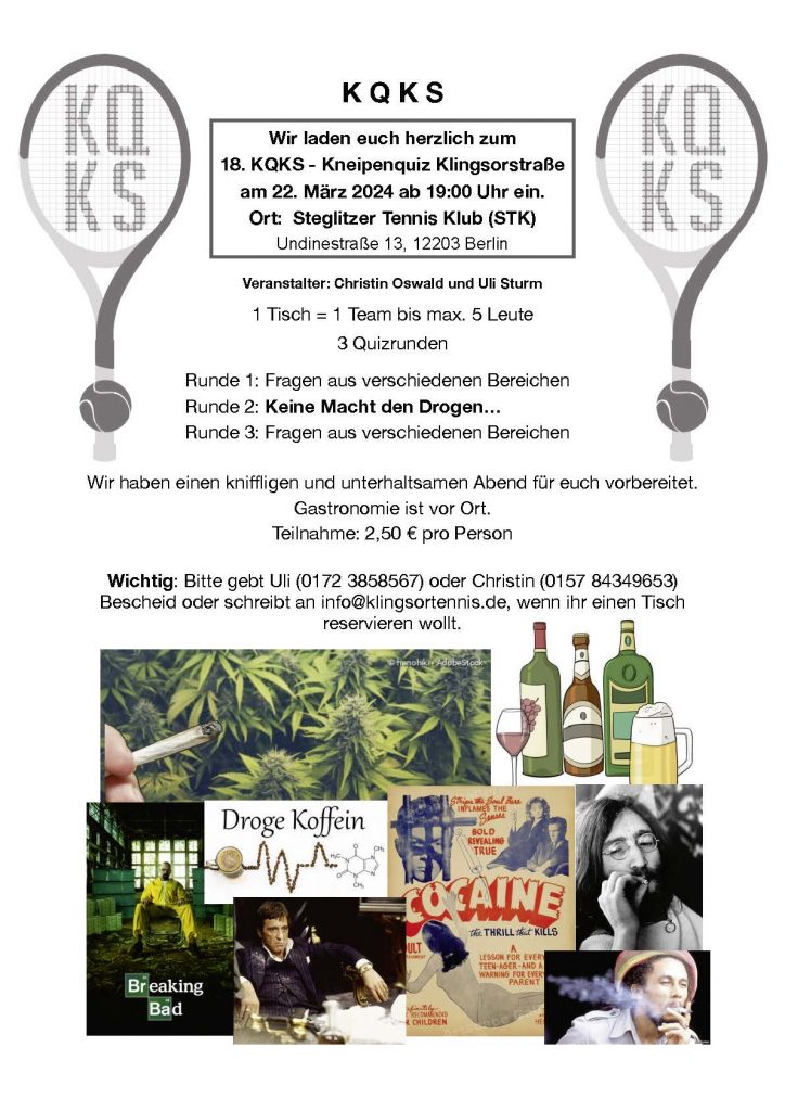 Einladung zum 18. KQKS - Keine Macht den Drogen Steglitzer TK 1913 e.V.
